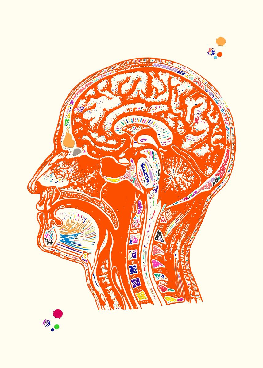 'Human head ' Poster, picture, metal print, paint by Dutton Jerrell | Displate