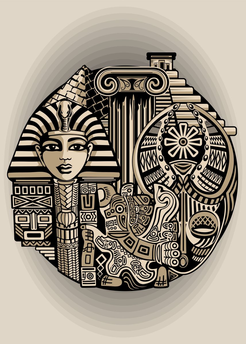 'Ancient Symbols Art' Poster, picture, metal print, paint by Bluedarkat ...