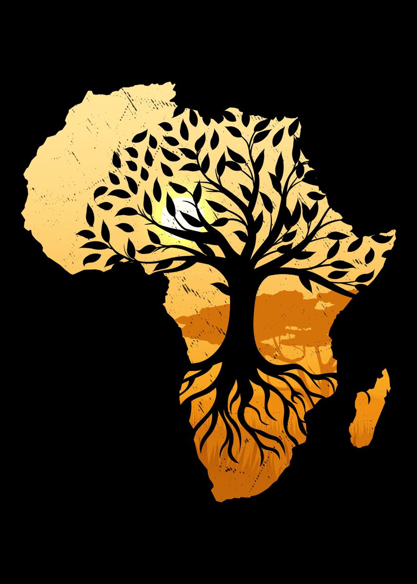 'African Roots Black' Poster, picture, metal print, paint by ...