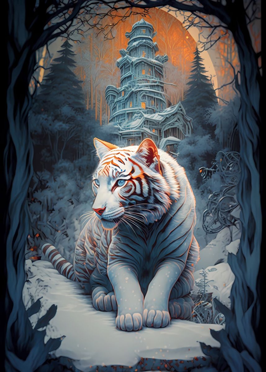 'Tiger Imaginary creatures' Poster, picture, metal print, paint by ...