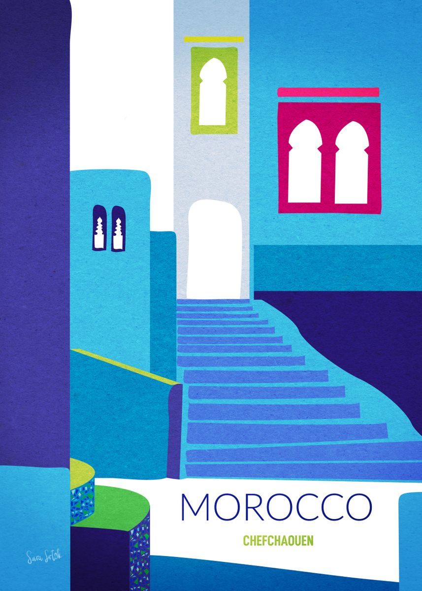 'Travel poster Morocco' Poster, picture, metal print, paint by ...