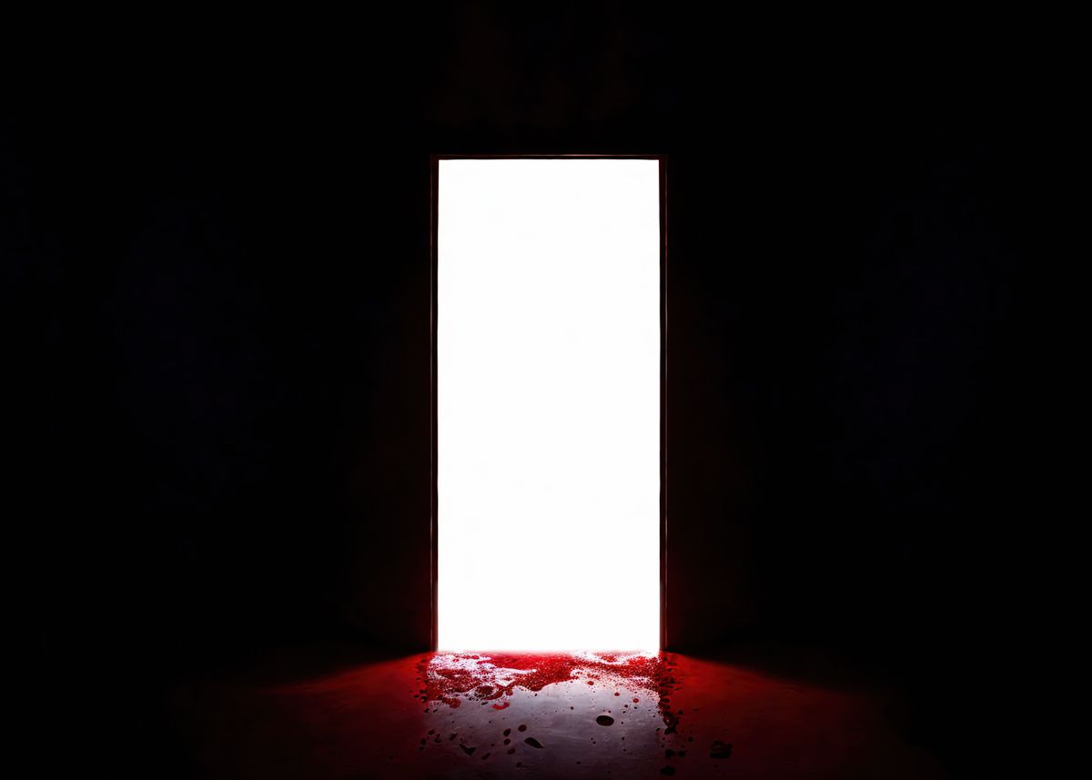 'Door white dark room blood' Poster by Gianfranco Grenar | Displate