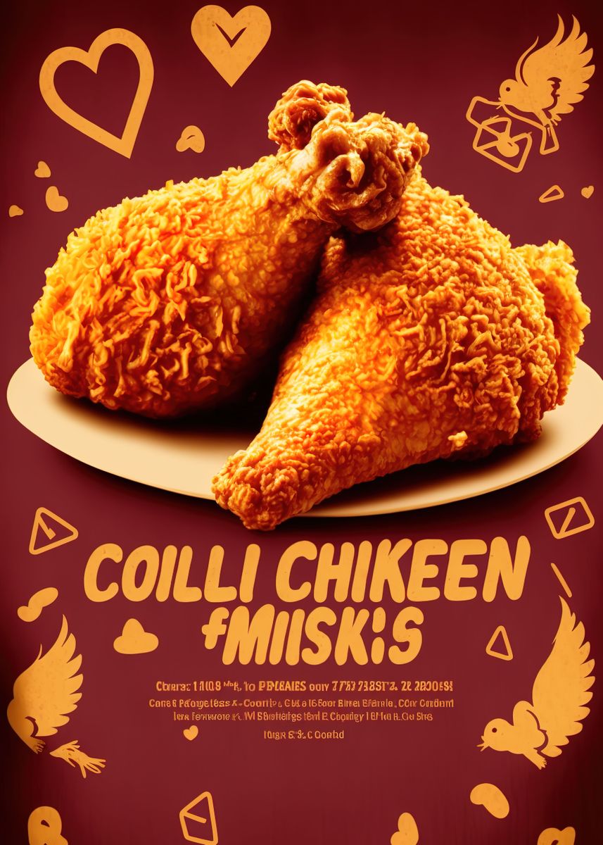 'fried chicken' Poster, picture, metal print, paint by Chester Draper ...