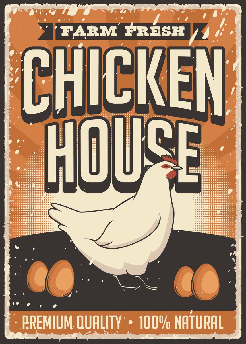 'Chicken House' Poster, picture, metal print, paint by Naso | Displate