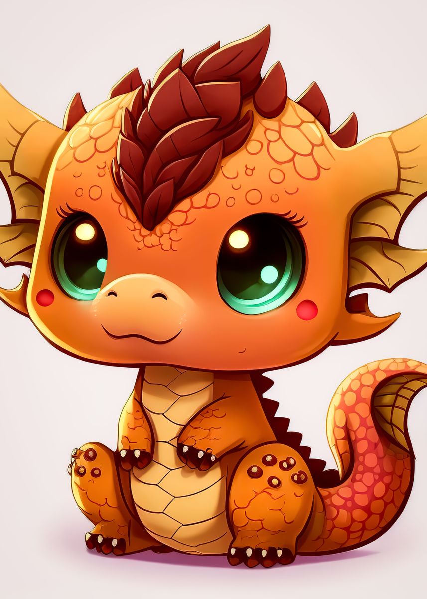 'Cute Dragon ' Poster, picture, metal print, paint by Jordan LeePaine ...