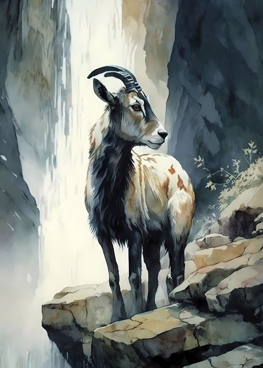 'Goat Mystical beings' Poster, picture, metal print, paint by Parker ...