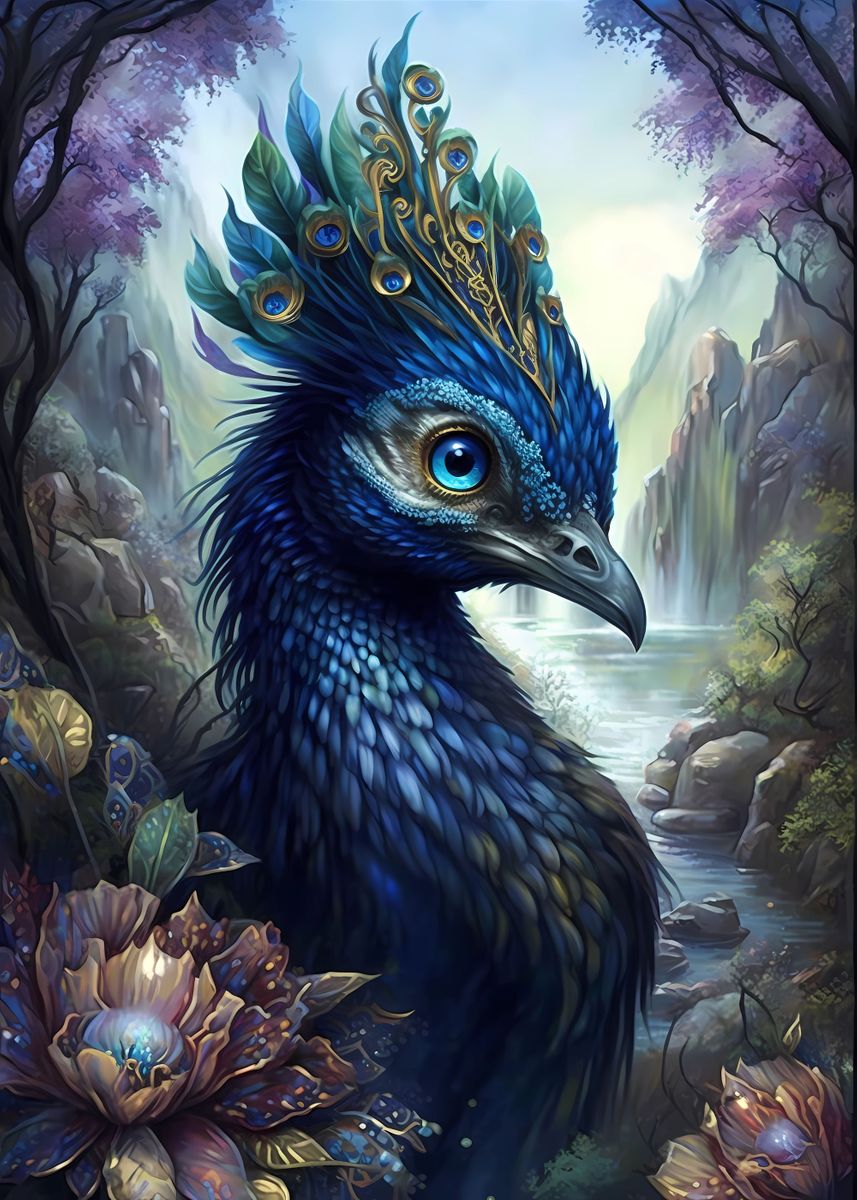 'Fictitious Peacock' Poster, picture, metal print, paint by Mollieu ...