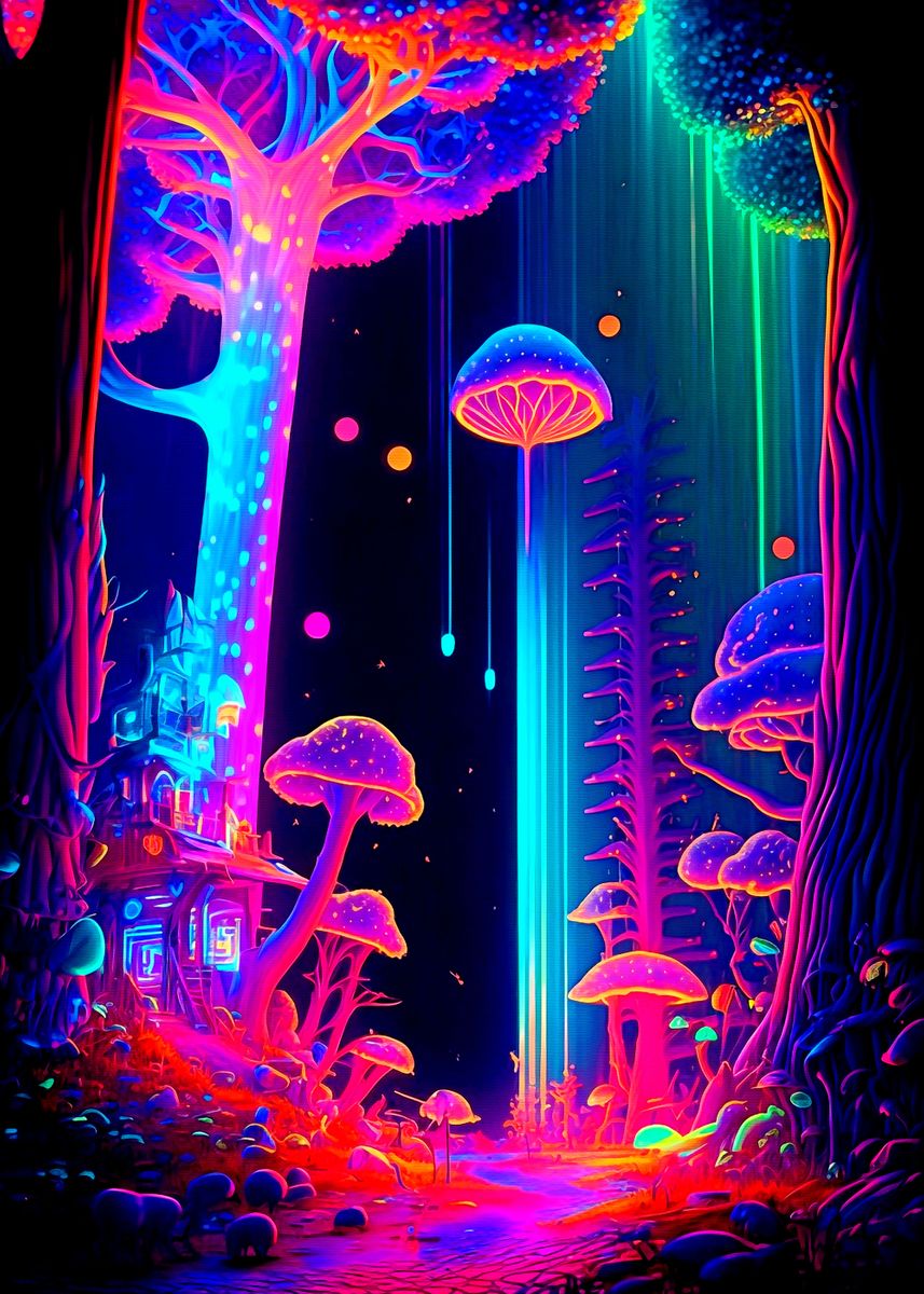 'Colorful Forest' Poster, picture, metal print, paint by acker fine ...