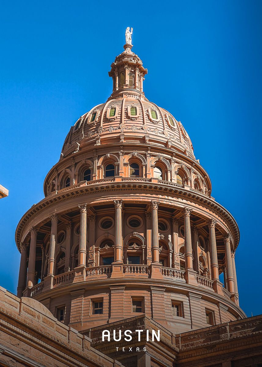 'Austin ' Poster, picture, metal print, paint by Travel Addict | Displate