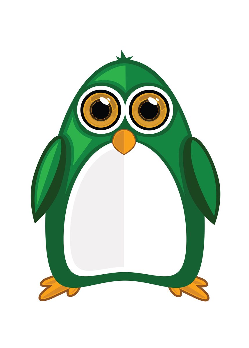 'Green Penguin' Poster, picture, metal print, paint by Adamzworld ...