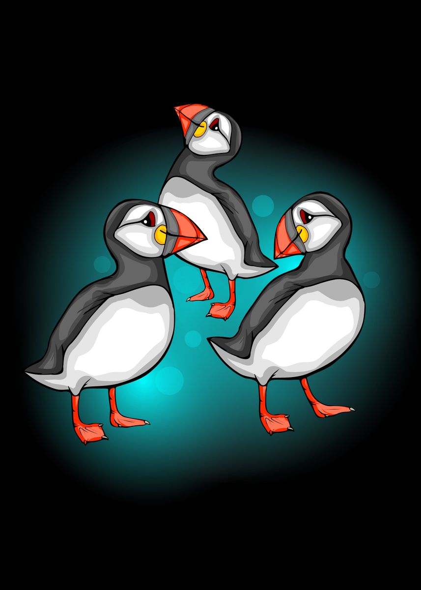 'Atlantic Puffin Bird Lover' Poster, picture, metal print, paint by ...