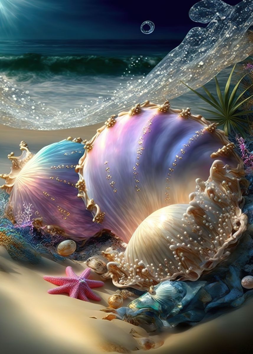 'starfish beautiful' Poster, picture, metal print, paint by DEMON SPACE ...