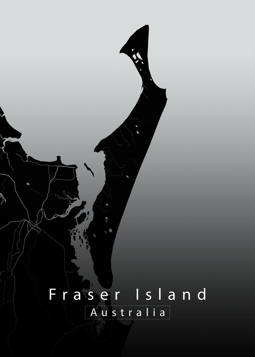 'Fraser Island Map' Poster, picture, metal print, paint by Mapique ...