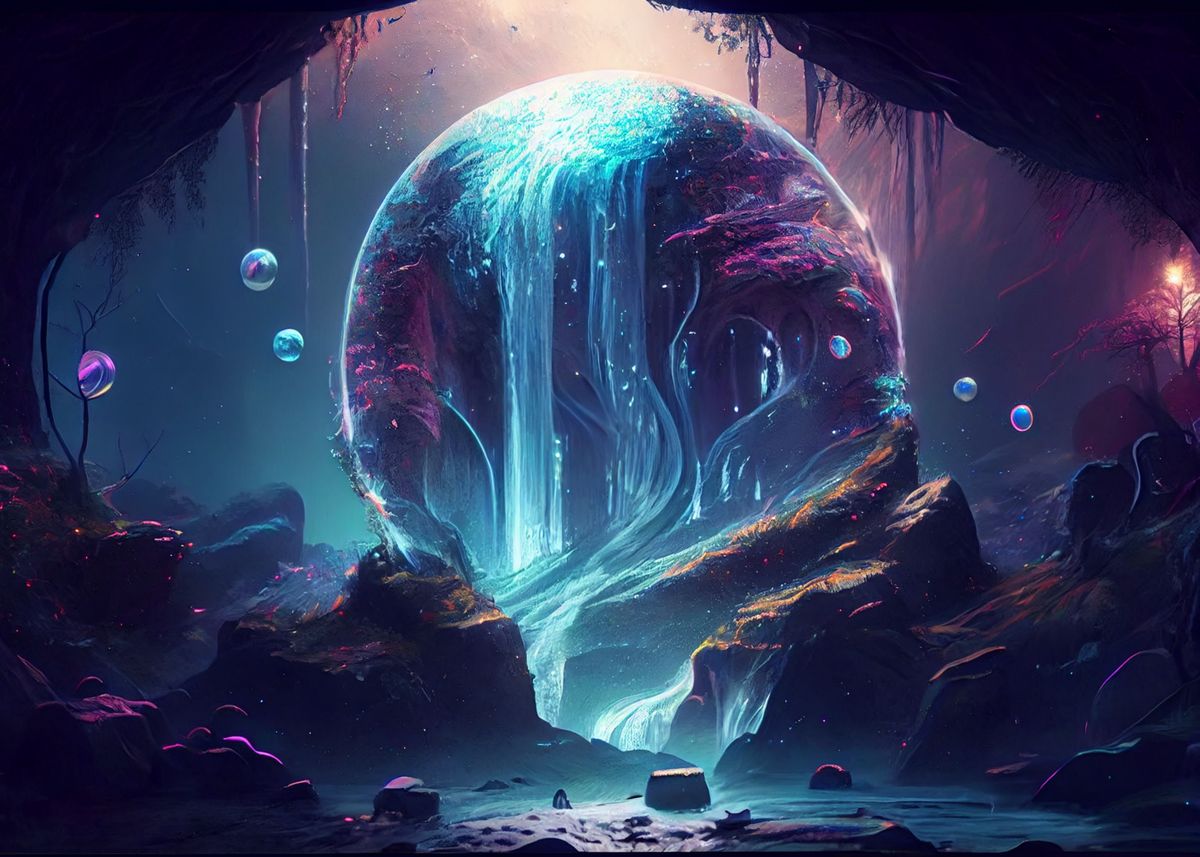 'Magical waterfall' Poster by Below Horizon | Displate