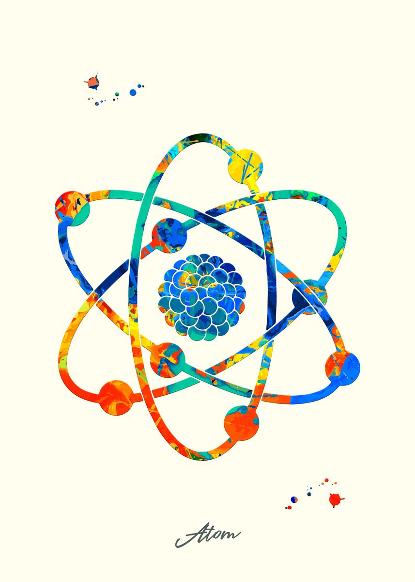 'Atom' Poster, picture, metal print, paint by Vincent Vorce | Displate