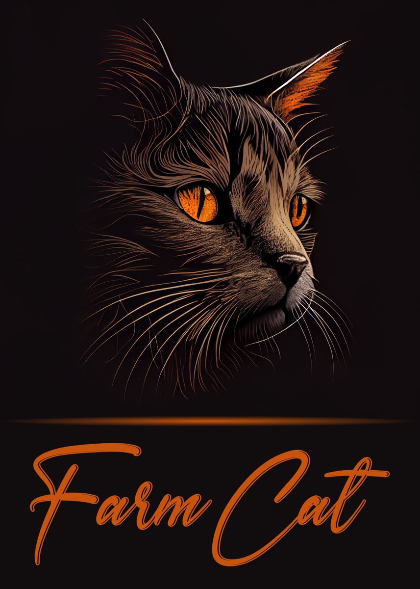 'Adorable Farm Cat' Poster, picture, metal print, paint by Artistic ...