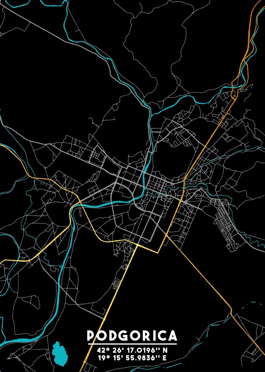 'Podgorica Montenegro' Poster, picture, metal print, paint by Clayborne ...