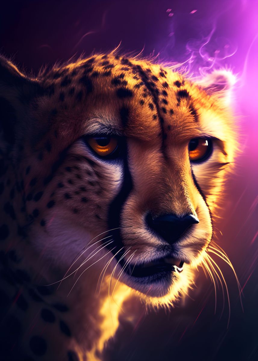 'The Majesty of the Cheetah' Poster, picture, metal print, paint by ...