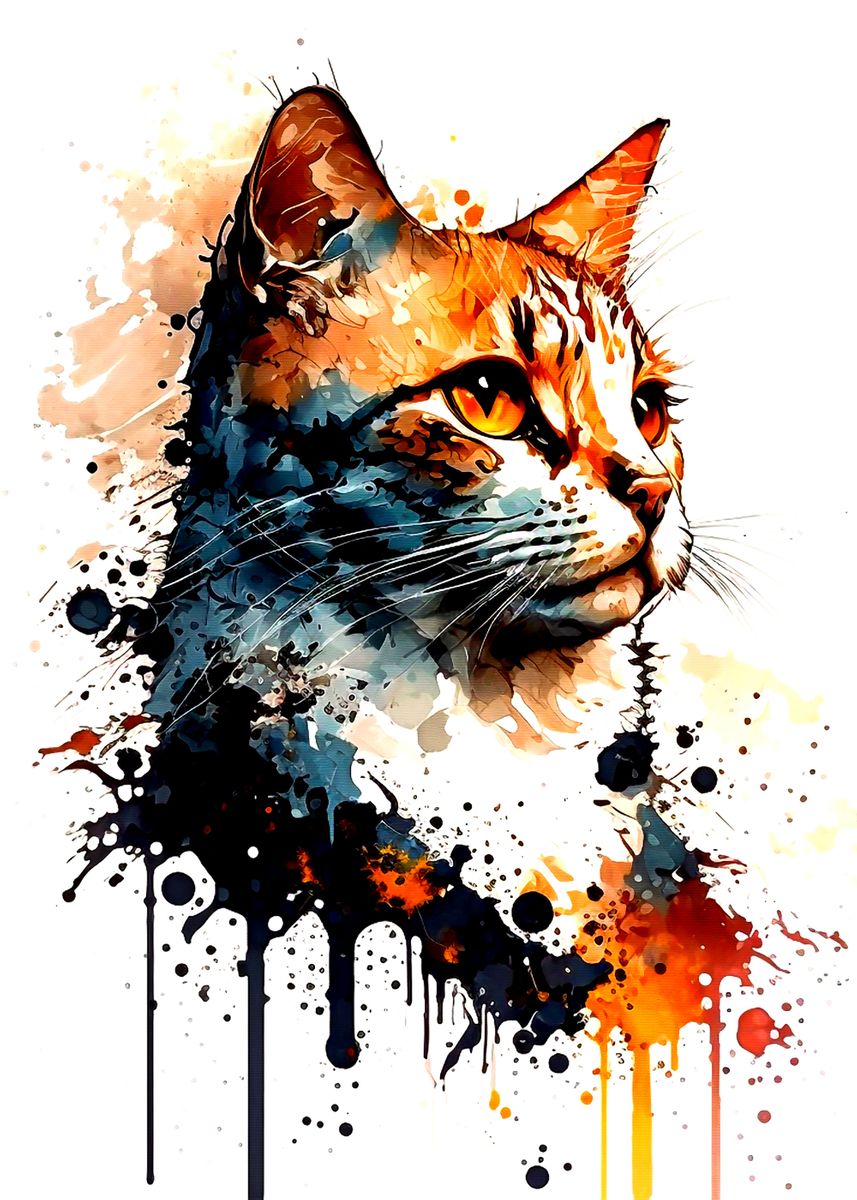 'Cat' Poster, picture, metal print, paint by set more | Displate