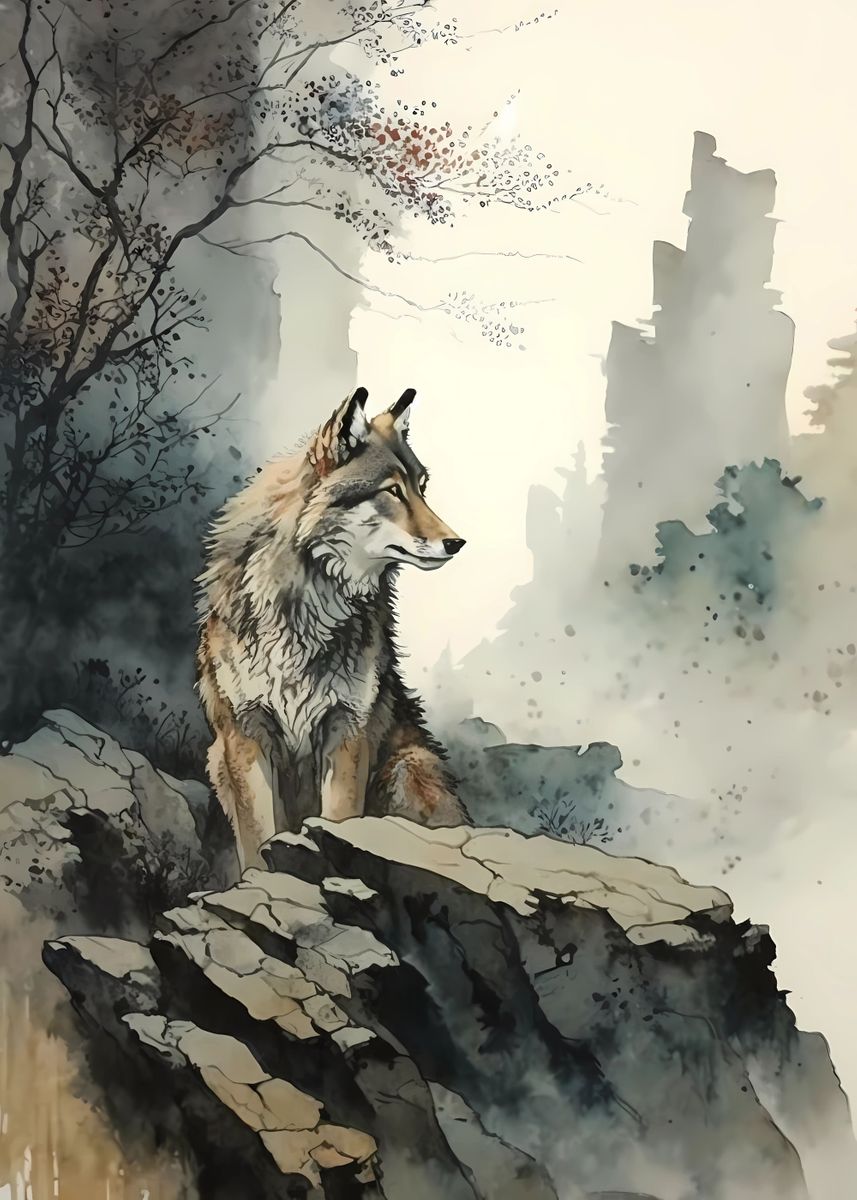 'Wolf Mythological' Poster by Parker World | Displate