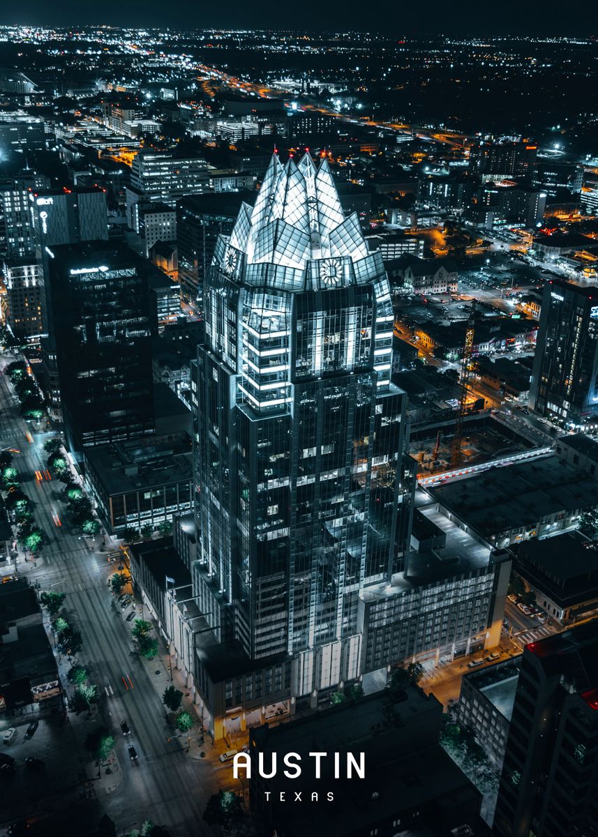 'Austin ' Poster, picture, metal print, paint by Travel Addict | Displate