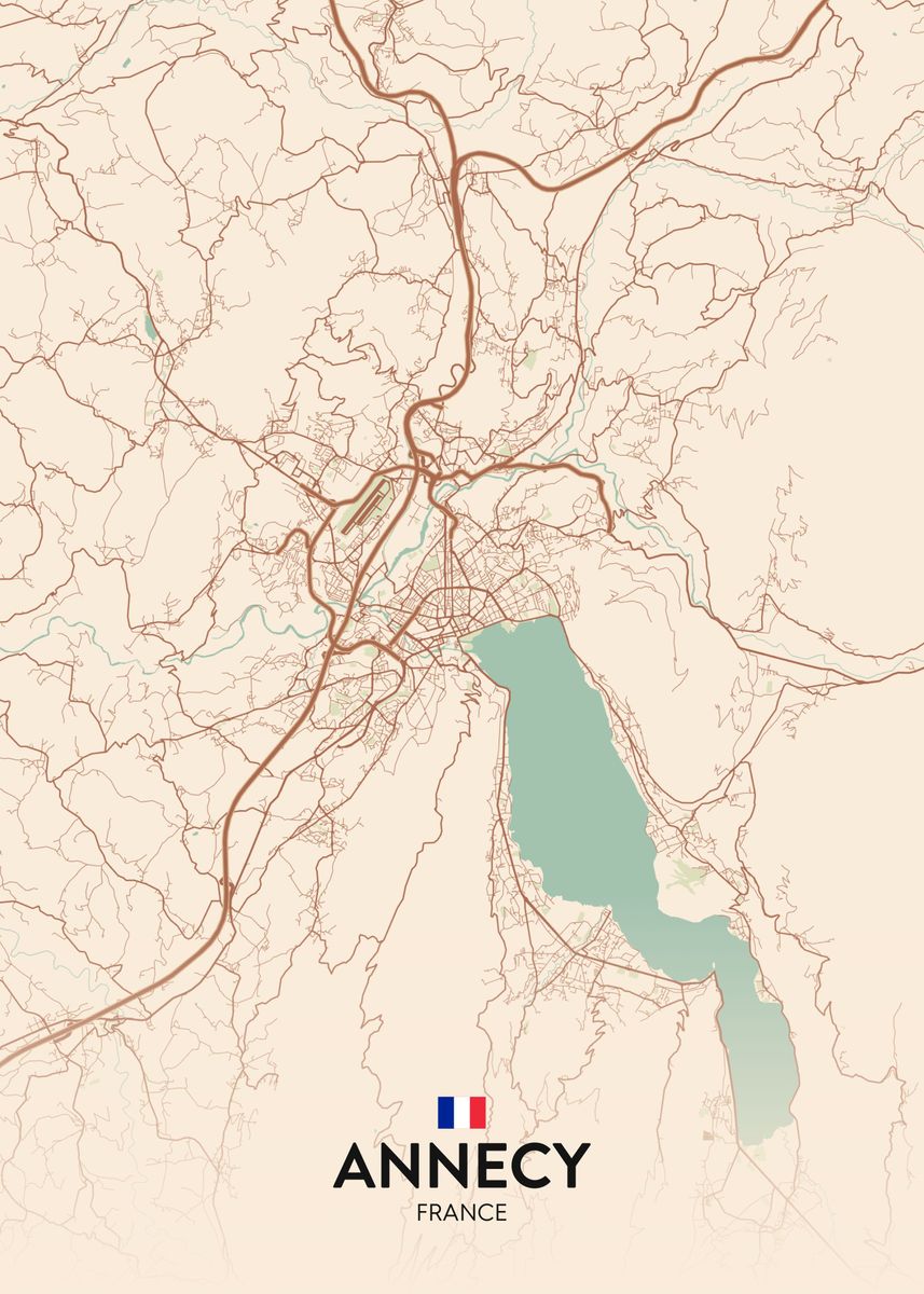 'Annecy FR' Poster, picture, metal print, paint by IMR Designs | Displate