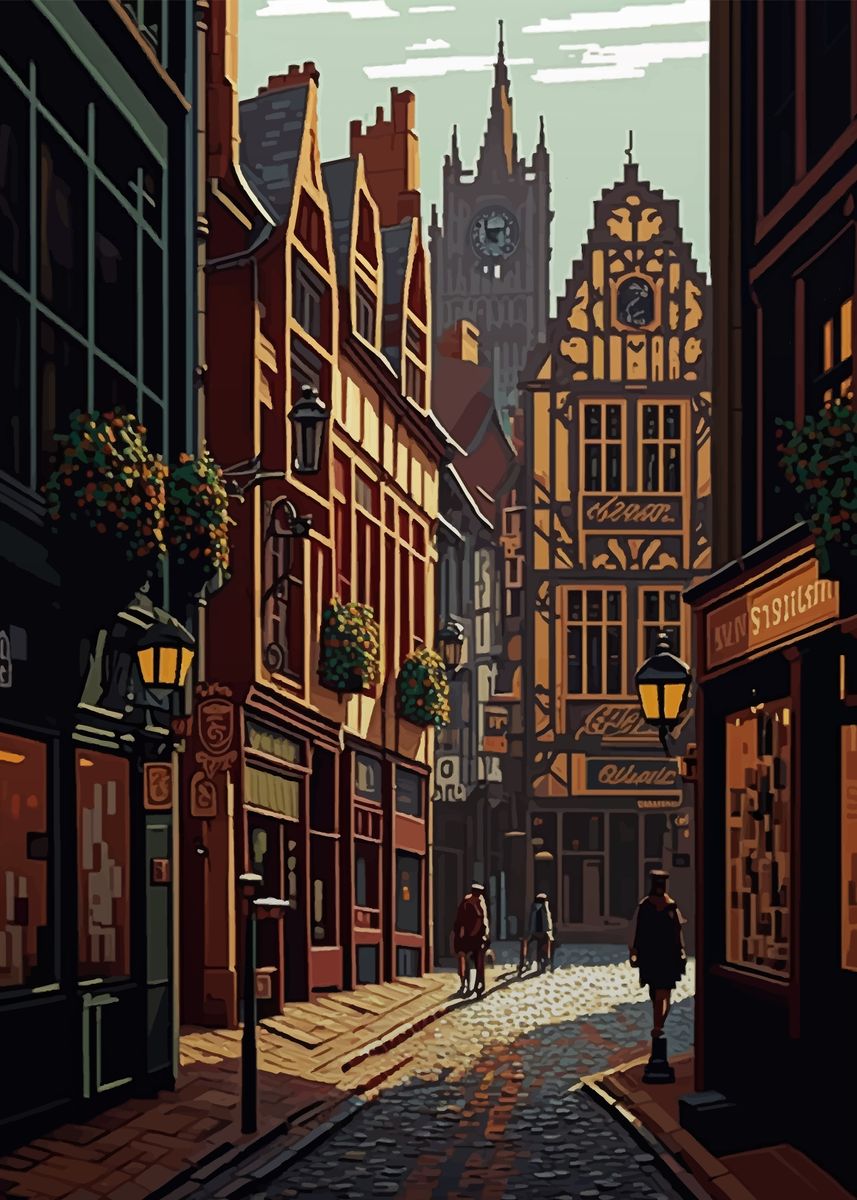 'Rouen 02 Pixel art' Poster, picture, metal print, paint by M Art ...