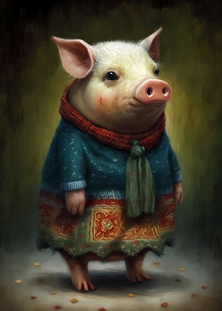 'Pig Magic kingdom' Poster, picture, metal print, paint by Jasper World ...