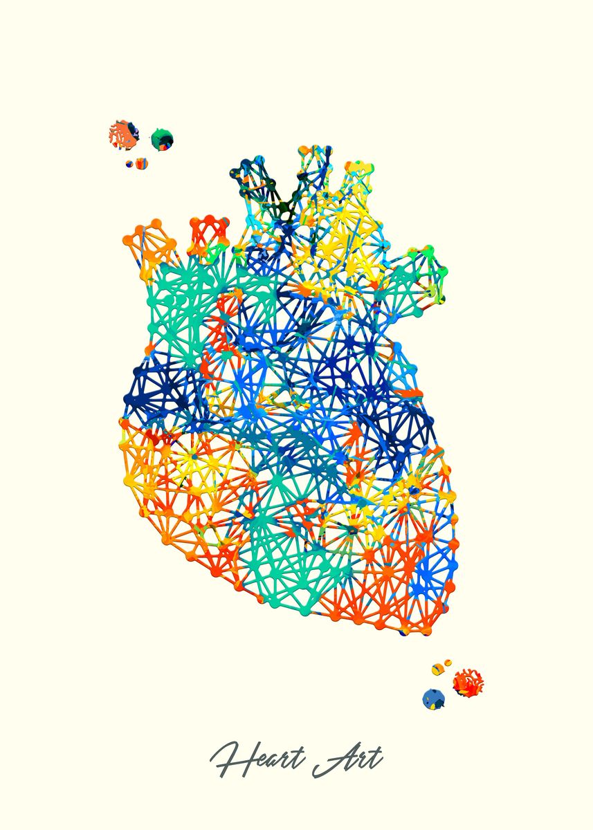 'Heart Art' Poster, picture, metal print, paint by Vincent Vorce | Displate