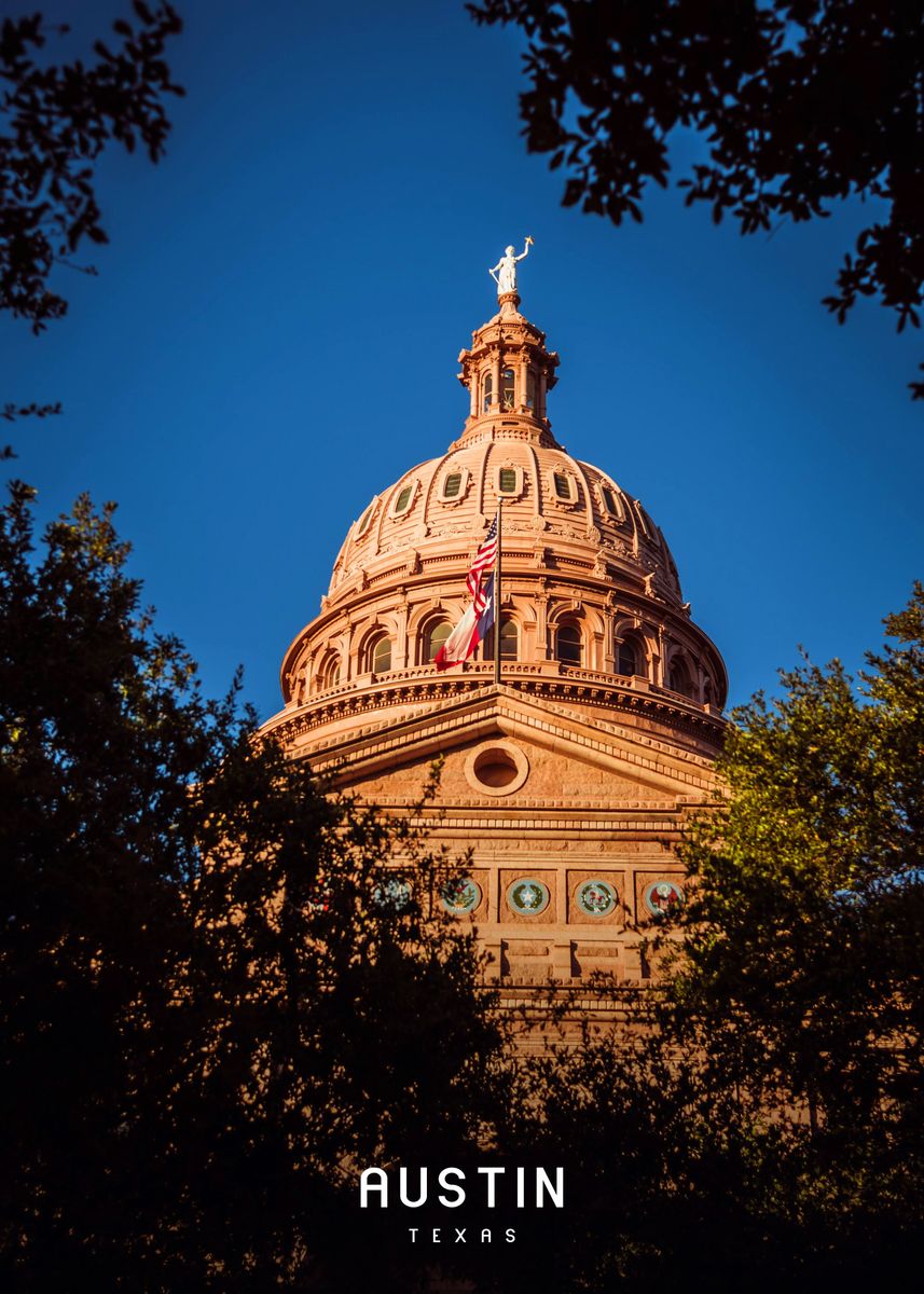 'Austin ' Poster, picture, metal print, paint by Travel Addict | Displate