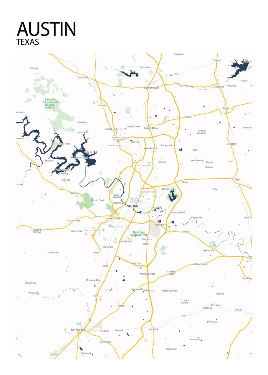 'Poster Austin' Poster by Ricardo Costa | Displate