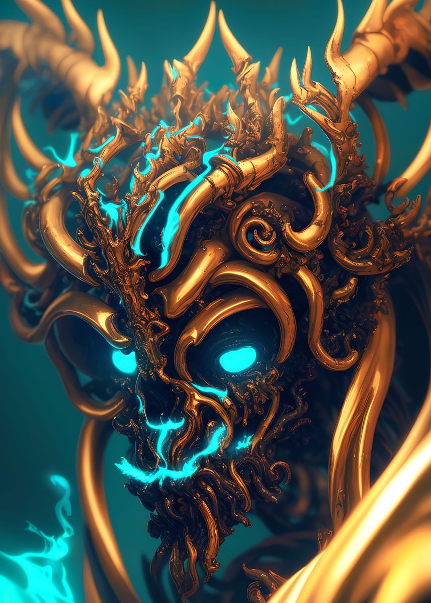 'The Golden demon' Poster by 100tong | Displate