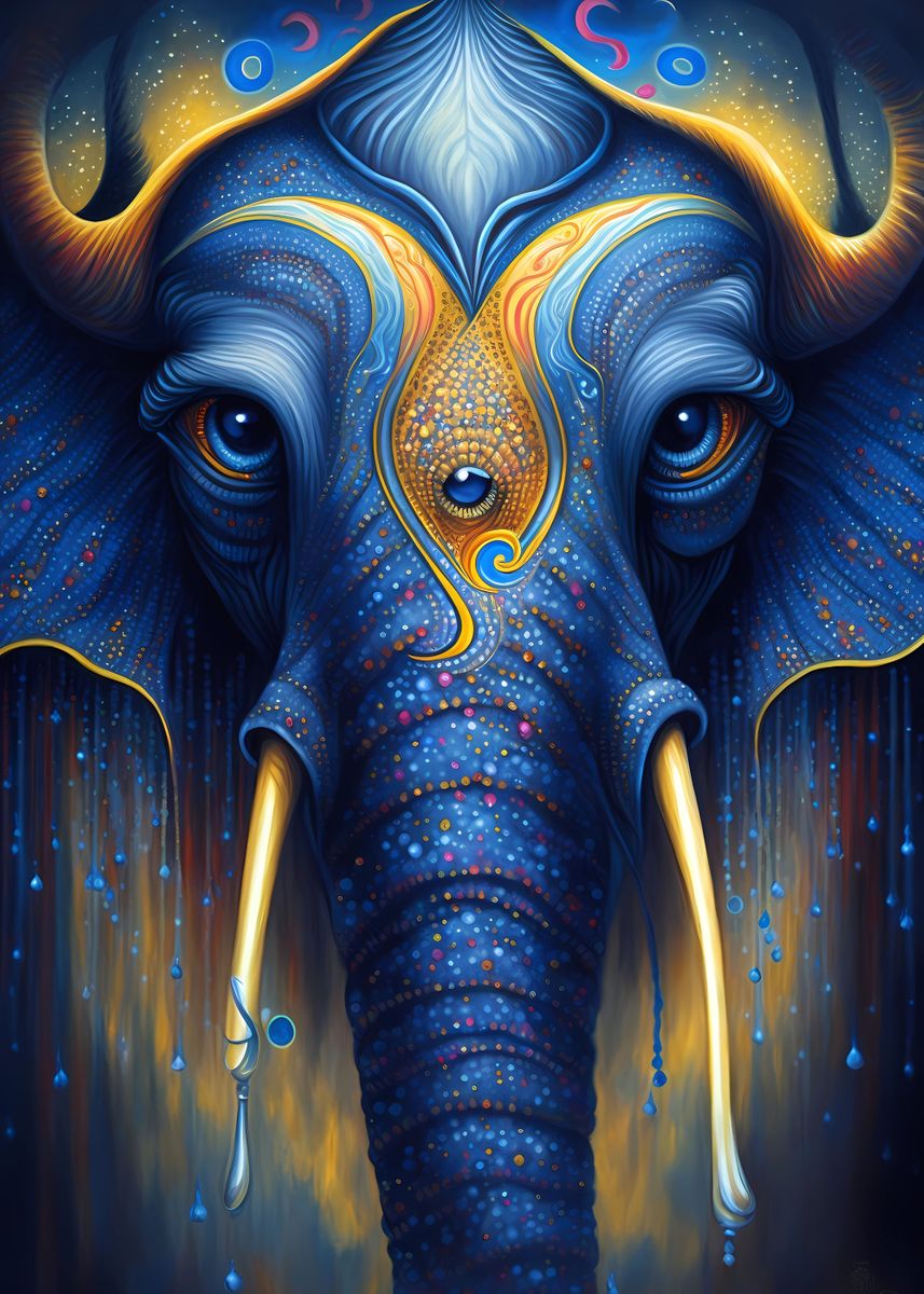 'Elephant Sorcery' Poster, picture, metal print, paint by Gusikowski ...