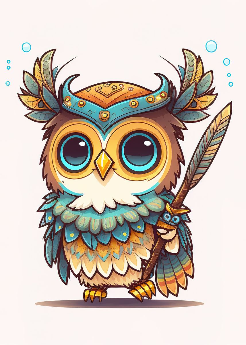 'chibi owl' Poster, picture, metal print, paint by Philippa Quintero ...