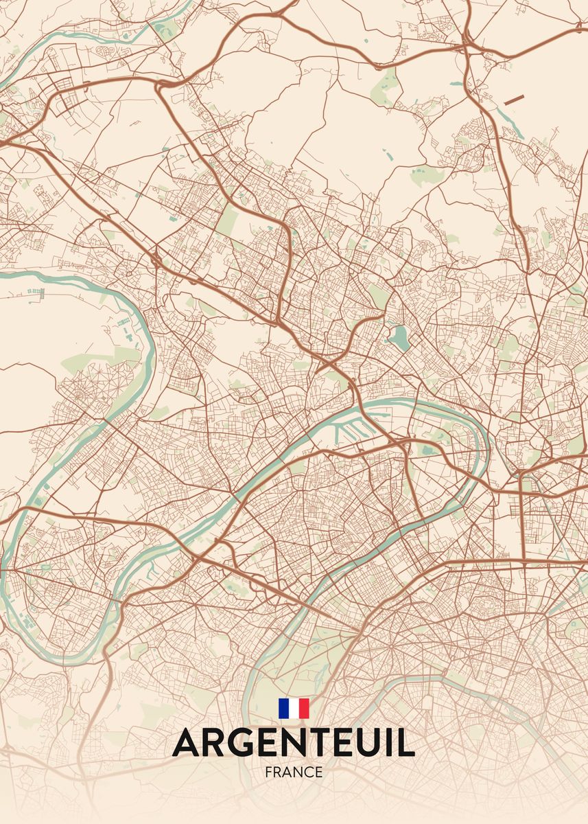 'Argenteuil FR' Poster, picture, metal print, paint by IMR Designs ...