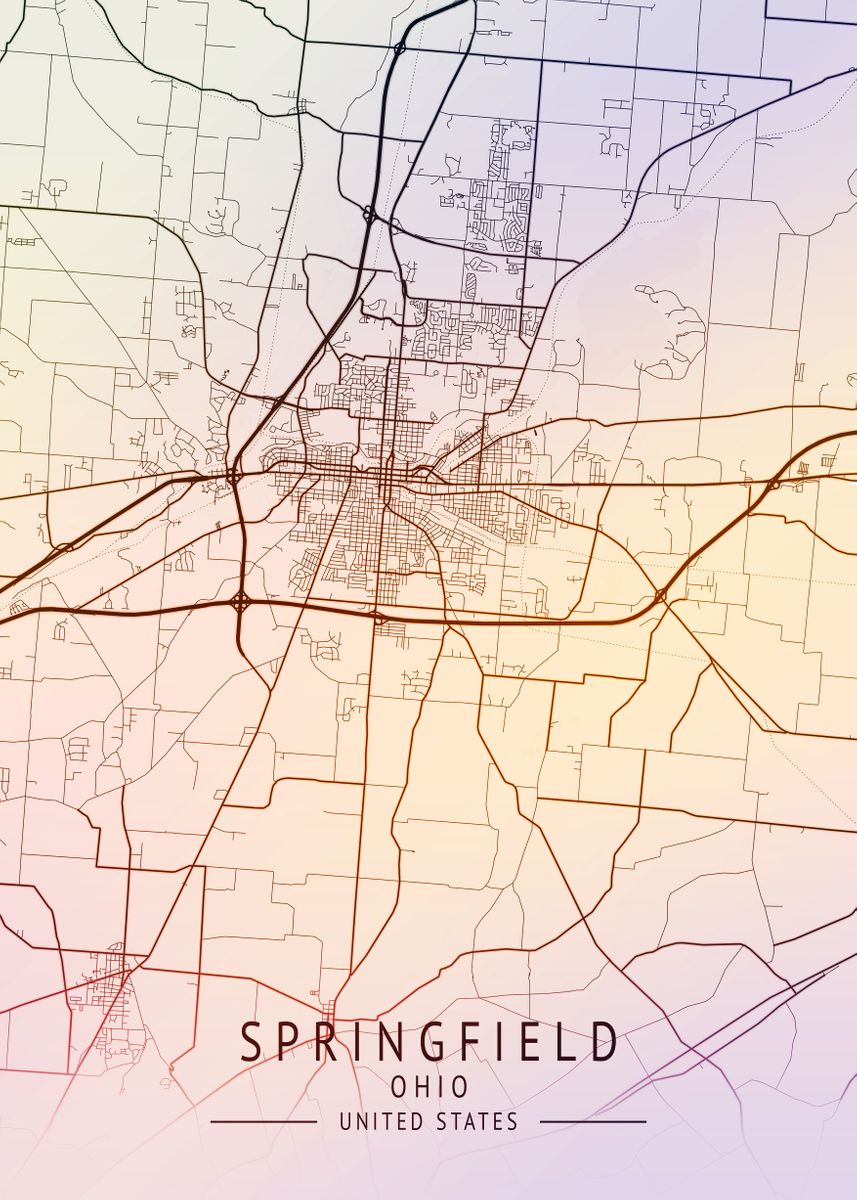 'Springfield USA City Map' Poster, picture, metal print, paint by Gigi ...