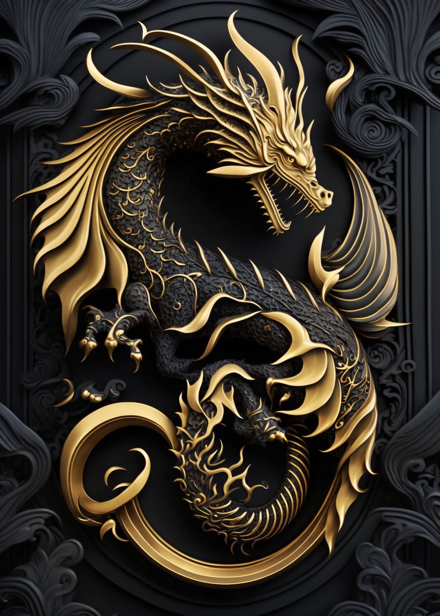 'Emperor Dragon Flame' Poster, picture, metal print, paint by Luong ...