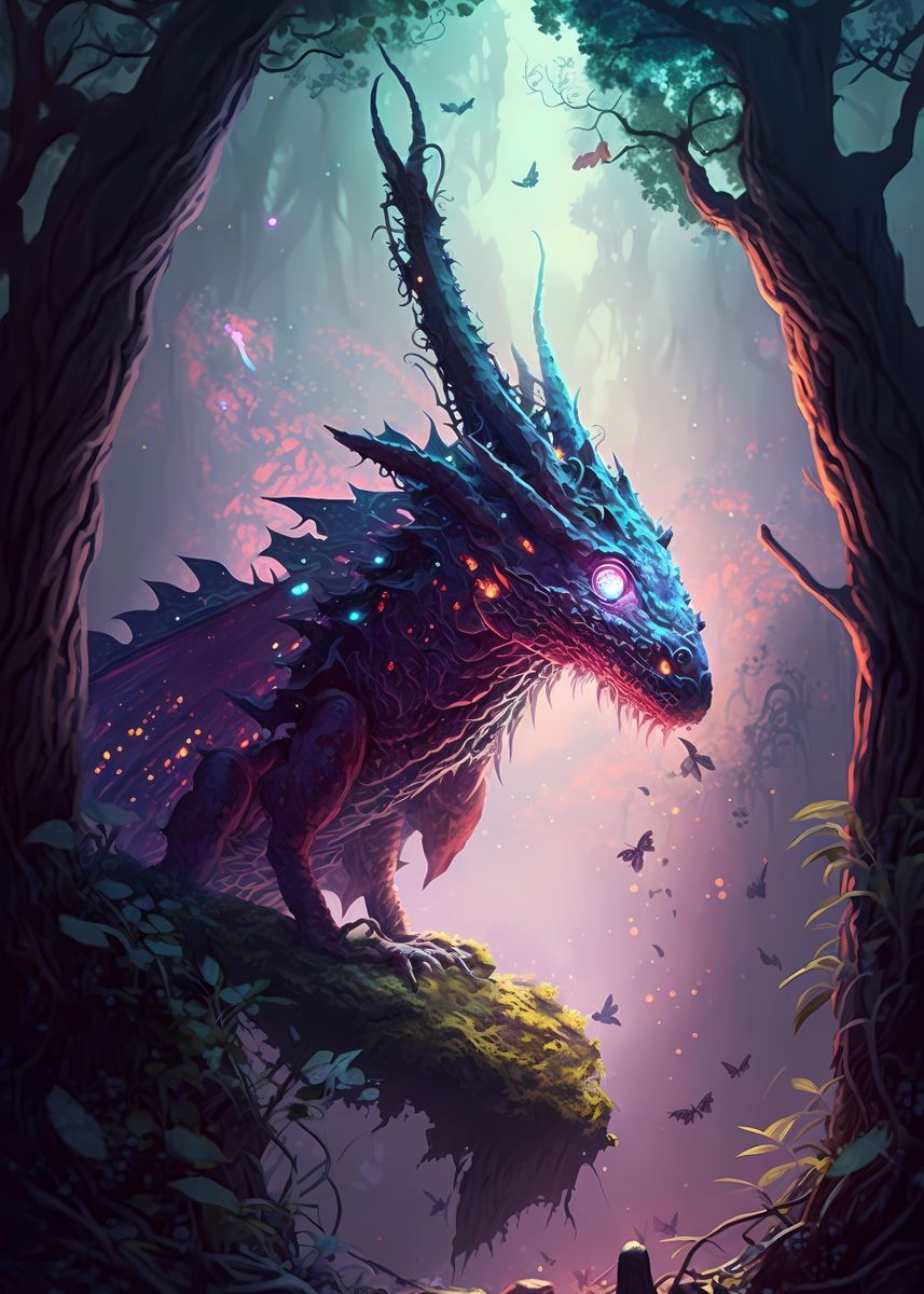 'Dragon Fantastical' Poster, picture, metal print, paint by Amely Home ...