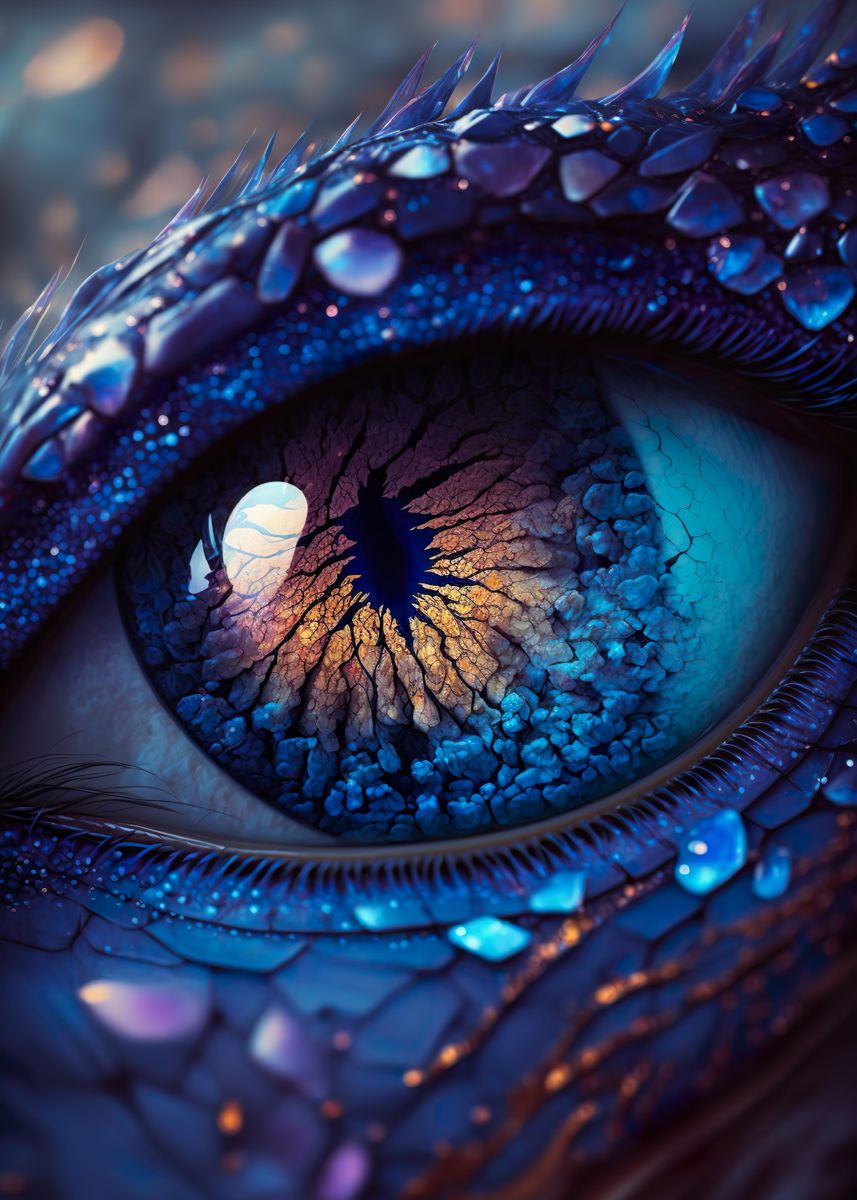 'Stunning Dragon Eye' Poster, picture, metal print, paint by ...