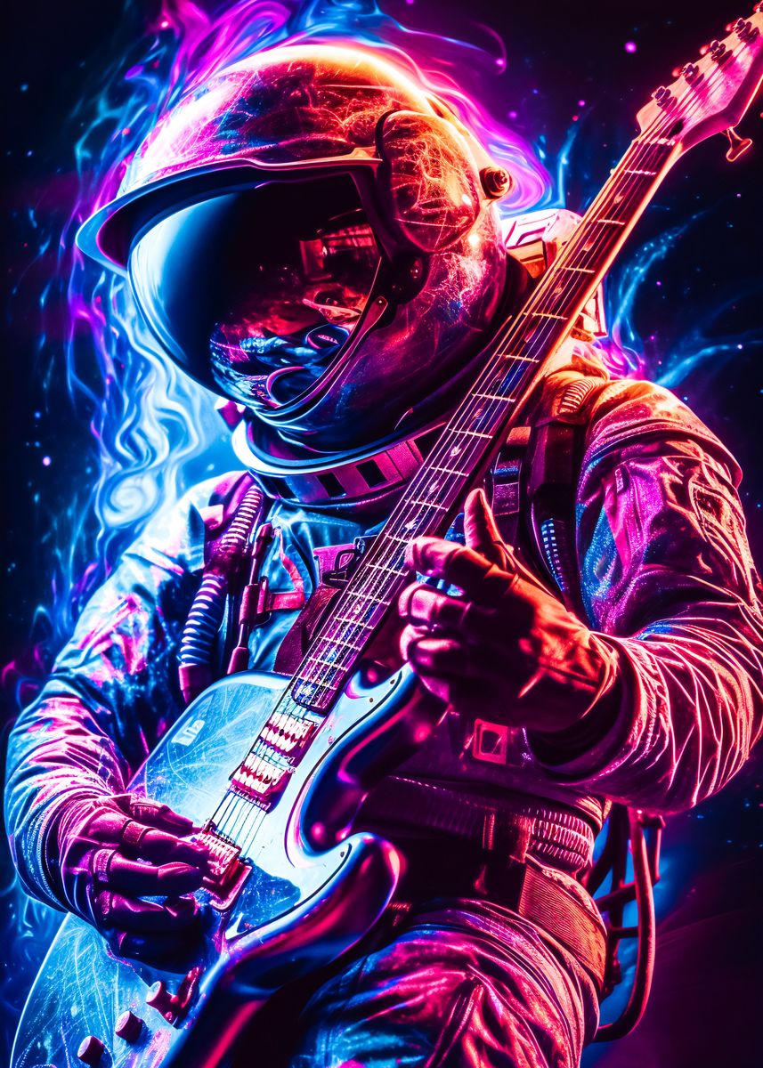 'Space music' Poster, picture, metal print, paint by Xi Designs | Displate