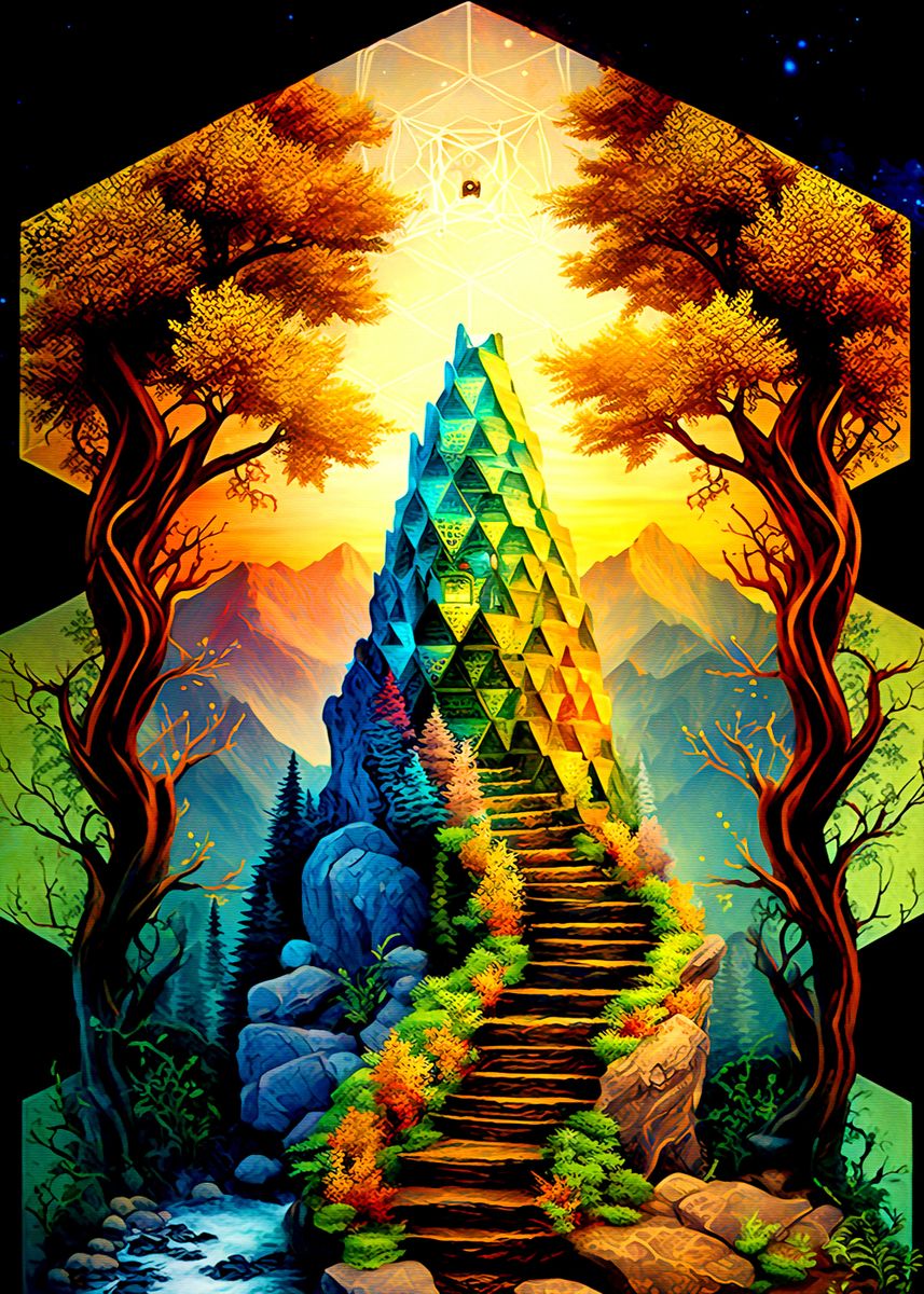 'Fantasy Landscape' Poster, picture, metal print, paint by Yeager Rinne ...