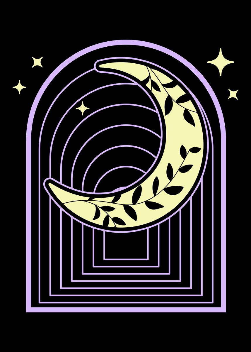'Crescent Pastel Goth' Poster, picture, metal print, paint by ...