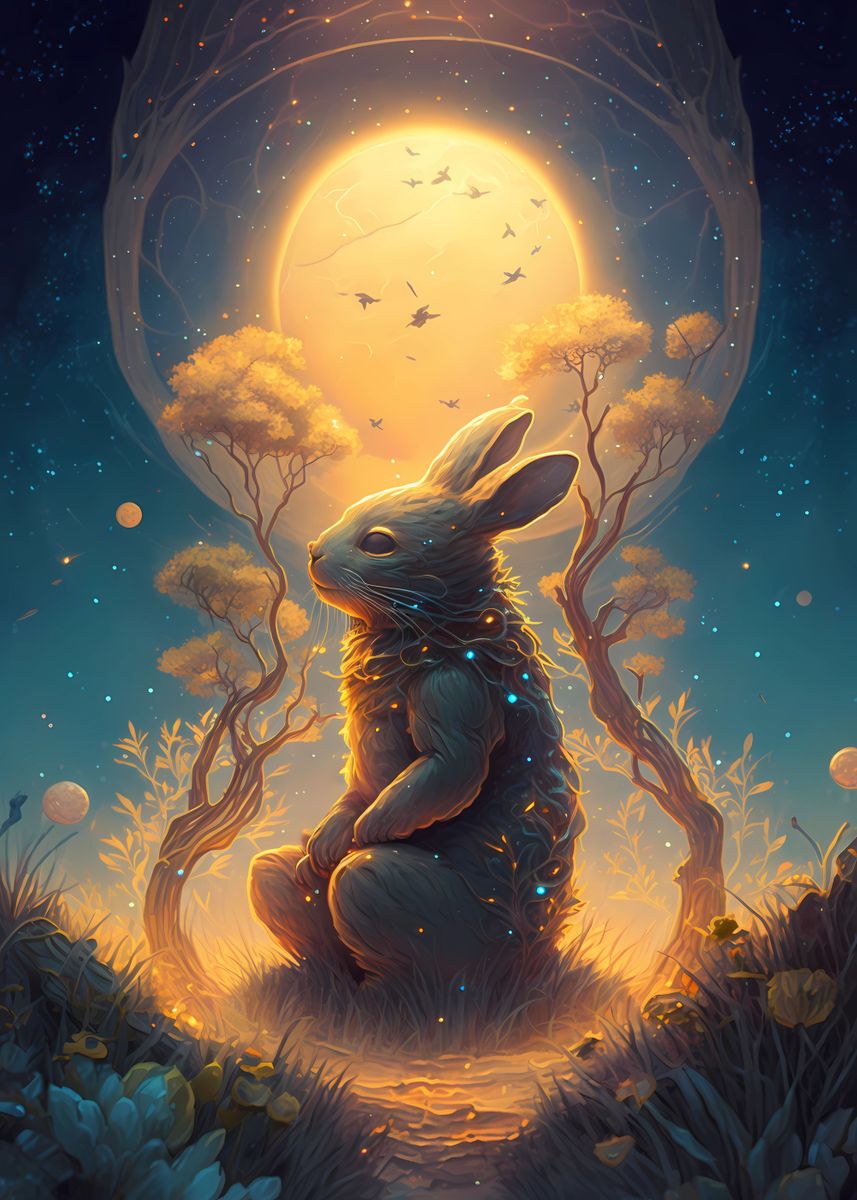 'Rabbit Illusion' Poster, picture, metal print, paint by Amely Home ...