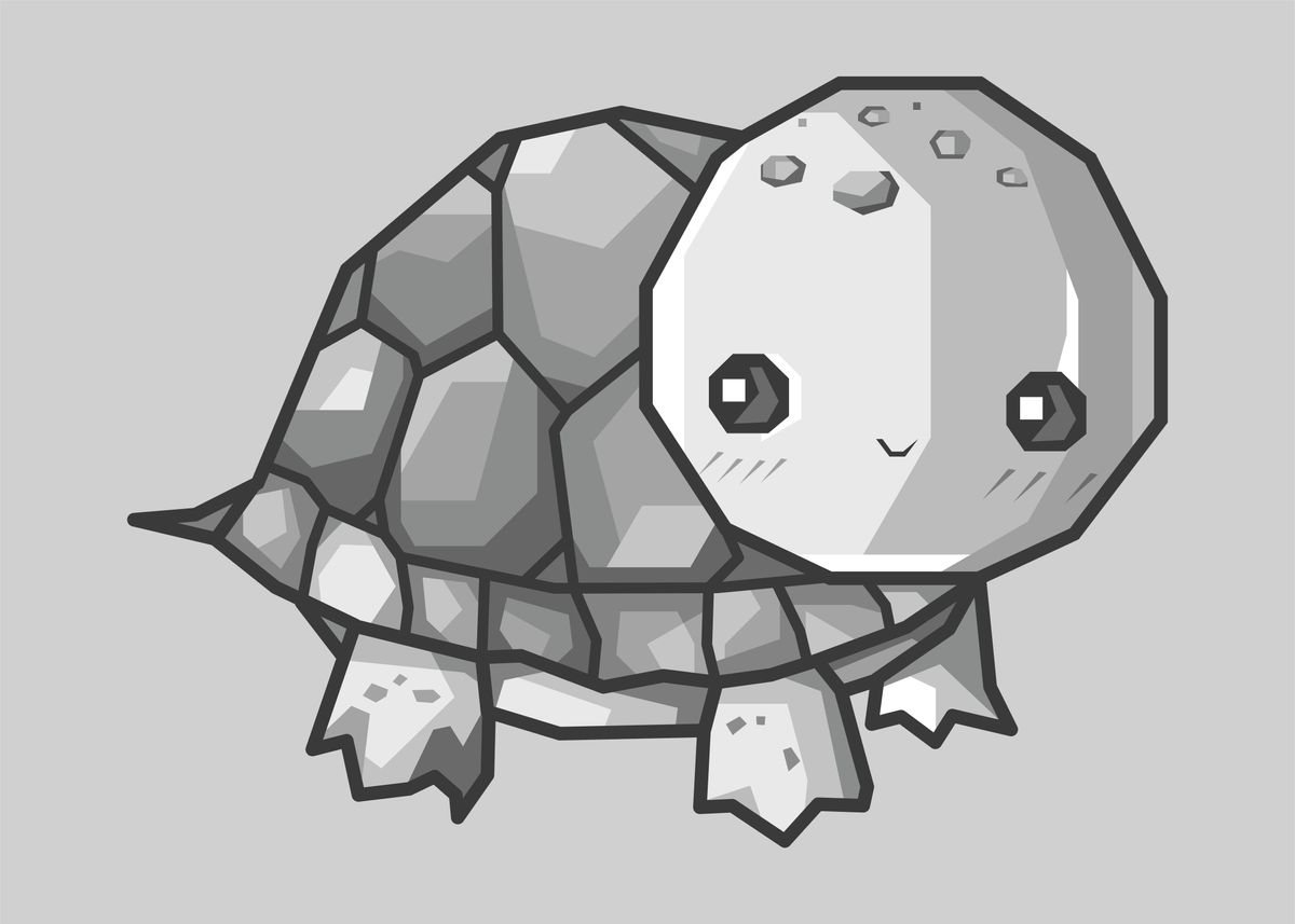 'Turtle Gray WPAP' Poster by Rizky Dwi | Displate