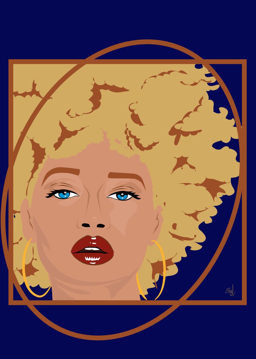 'Lady blonde and blue' Poster, picture, metal print, paint by Erika ...