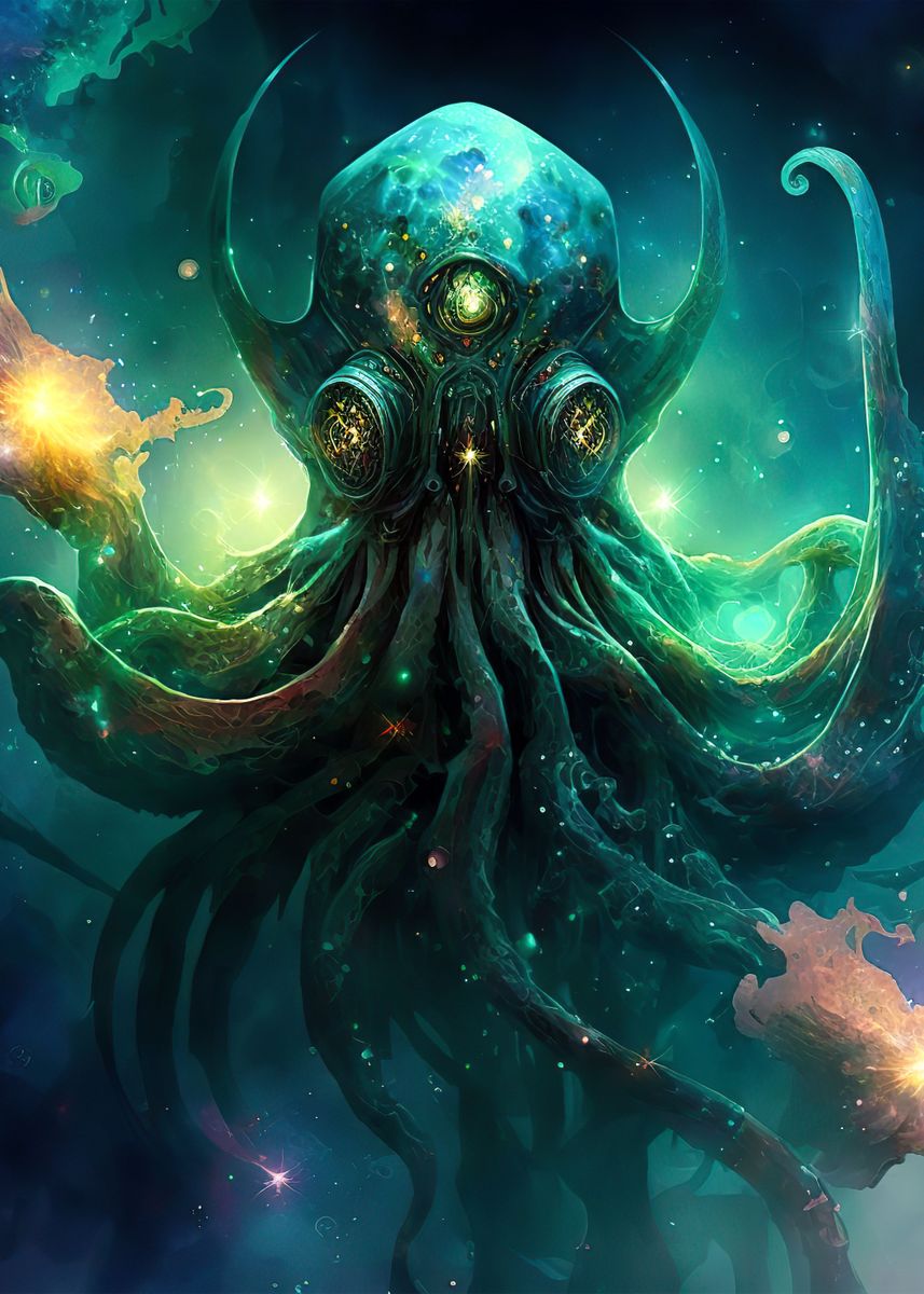 'Space Squids ' Poster, picture, metal print, paint by lauren akaety ...