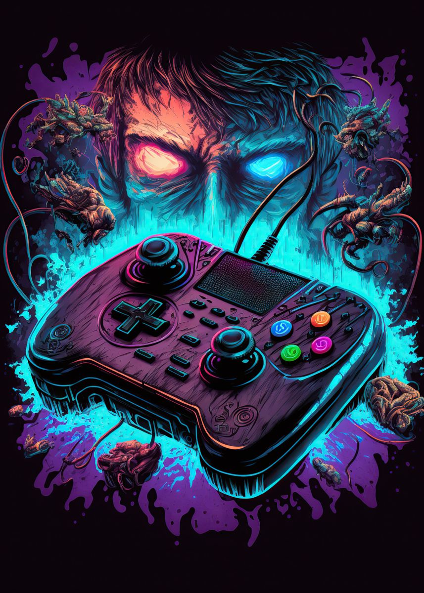 'Neon game ' Poster by Anime Poster | Displate