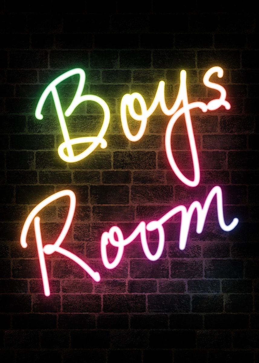 'Boys Room Neon Sign' Poster by Jamestar | Displate