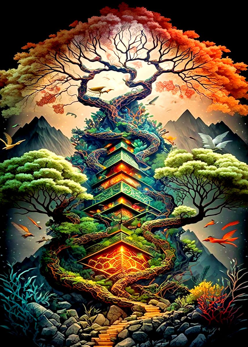 'Fantasy Landscape' Poster, picture, metal print, paint by Yeager Rinne ...