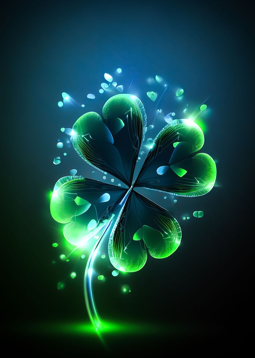 'Four Leaf Clover' Poster, picture, metal print, paint by Isla Daven ...